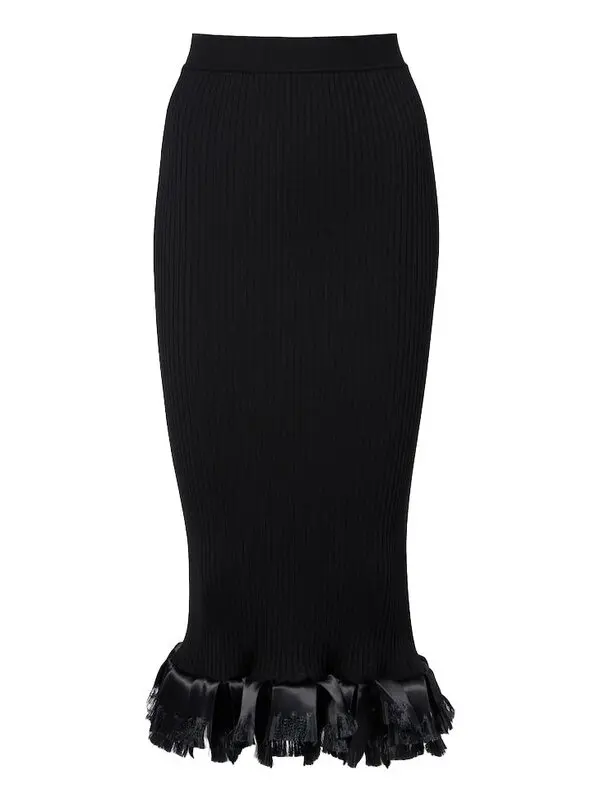FFORME Riley Wool-blend Midi Skirt - Black