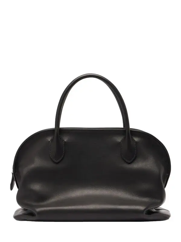 THE ROW Agnes Leather Tote Bag - Black