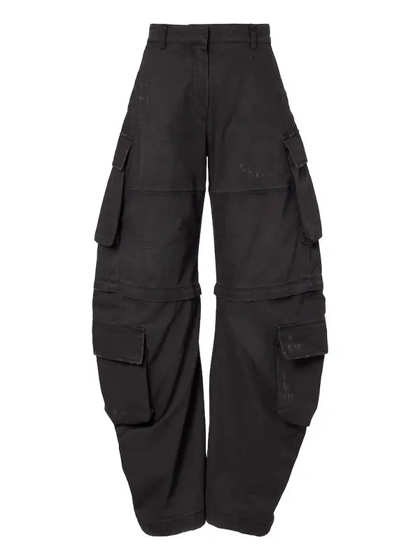 Acne Studios Cotton Barrel-leg Cargo Trousers - Black