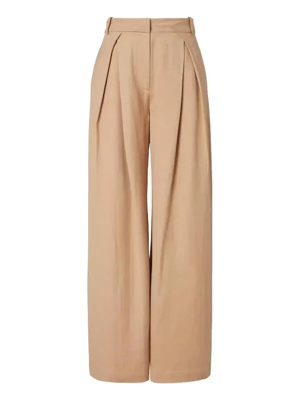 Faithfull The Brand Astrid High-rise Wide-leg Pants - Beige