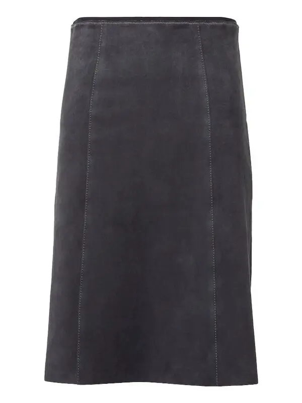 JOSEPH Suede Midi Skirt - Grey