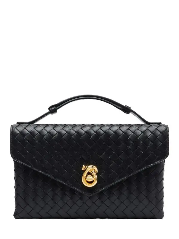 Bottega Veneta Knot Lock Intrecciato Leather Tote Bag - Black