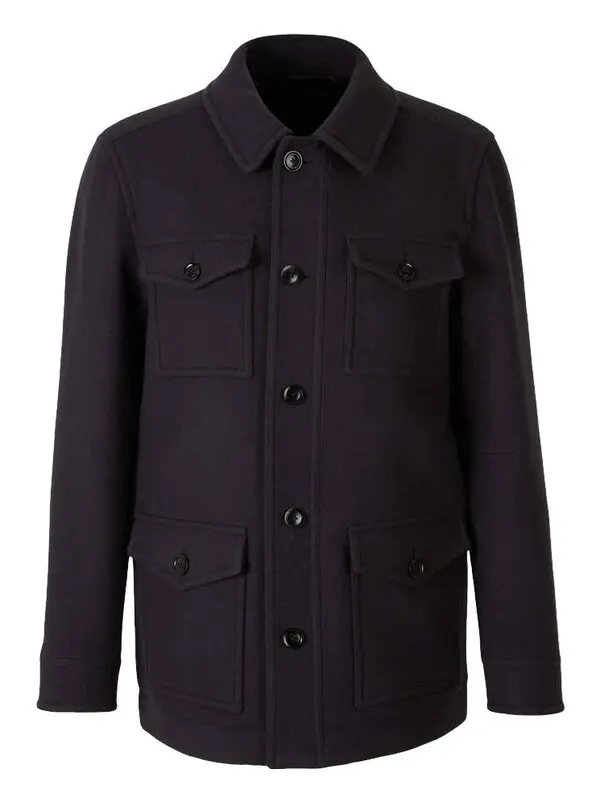 TOM FORD Short Coat With Pockets - Midnight Blue