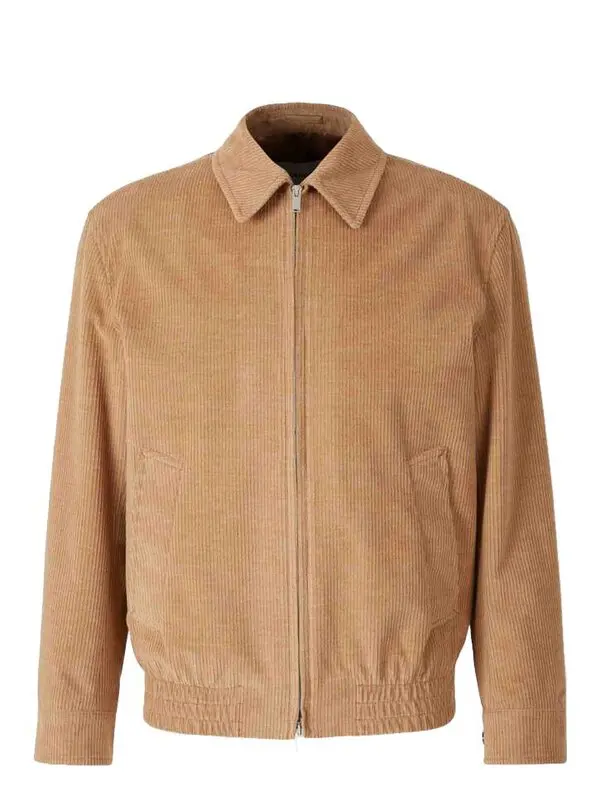 LARDINI Corduroy Zip-up Jacket - Brown