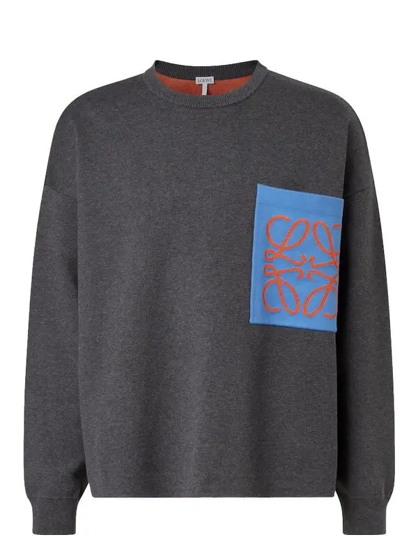 Loewe Anagram Cotton-blend Sweater - Grey