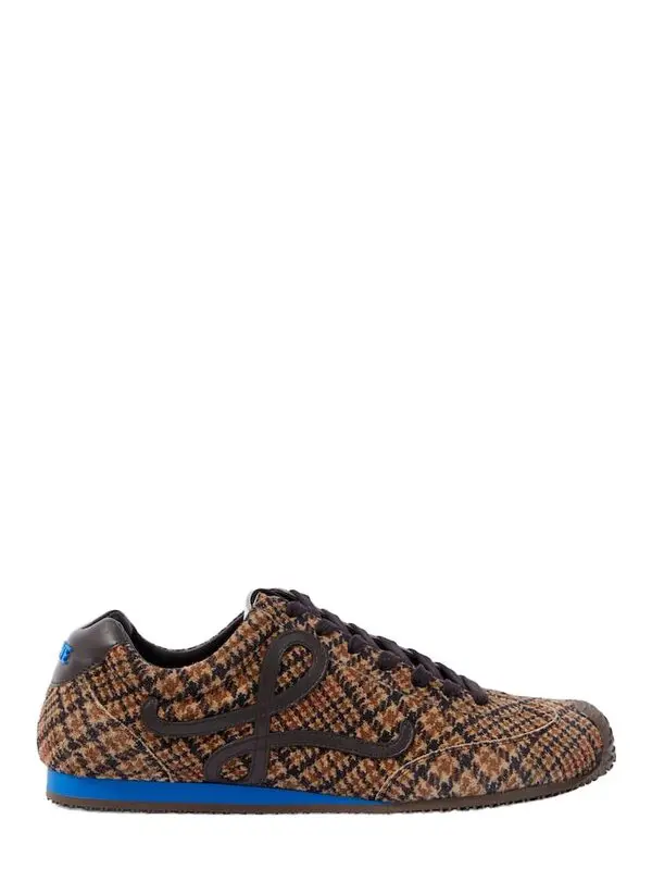 Loewe Ballet Runner 2.0 Checked Suede Sneakers - Brown