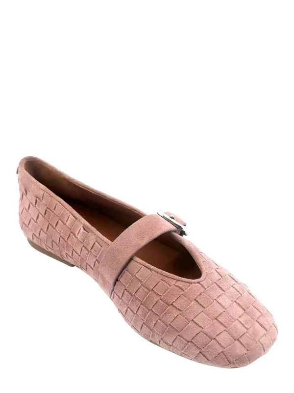 Gentle Souls Winifred Woven Mary Jane Flat - Rose Suede