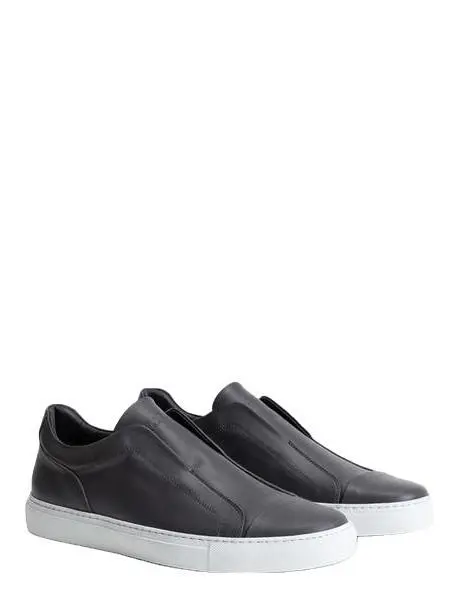 Robert Barakett Delta Laceless Leather Slip-on Sneaker - Taupe