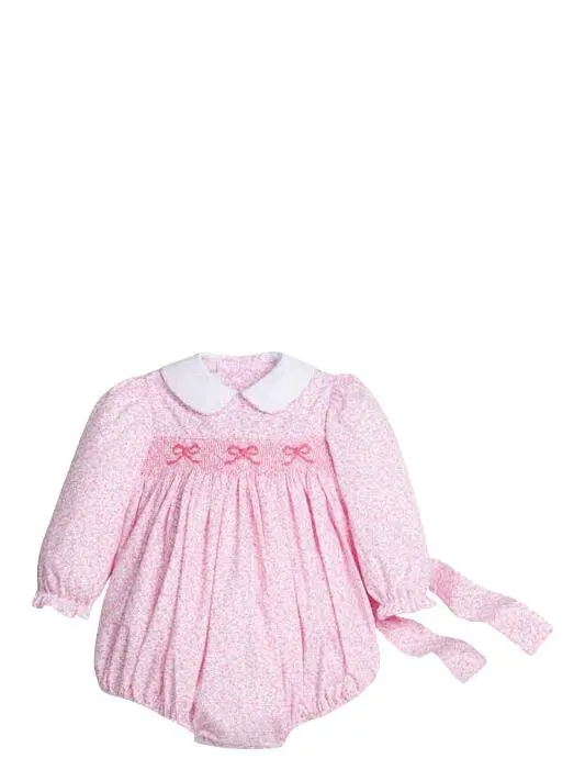 LITTLE ENGLISH Smocked Natalie Bubble - Pink Vinings
