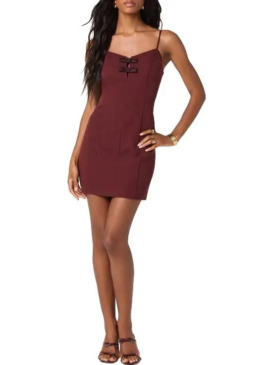 Astr The Label Bow Detail Sleeveless Minidress - Wine