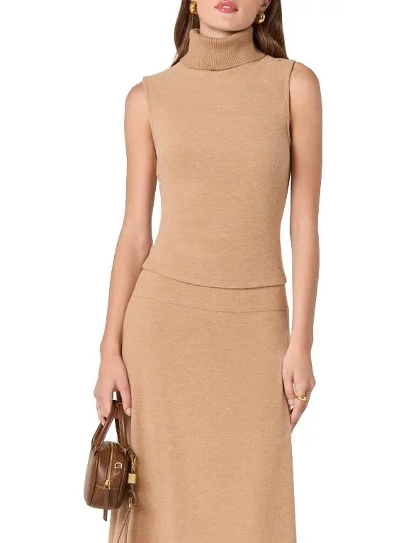 Astr The Label Sleeveless Turtleneck Sweater - Tan