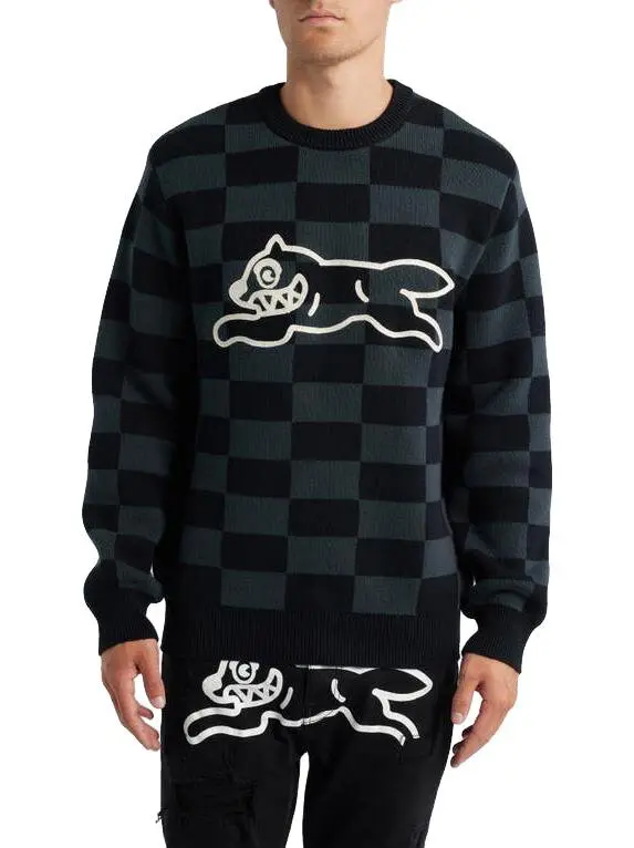 ICECREAM Check Logo Sweater - Black