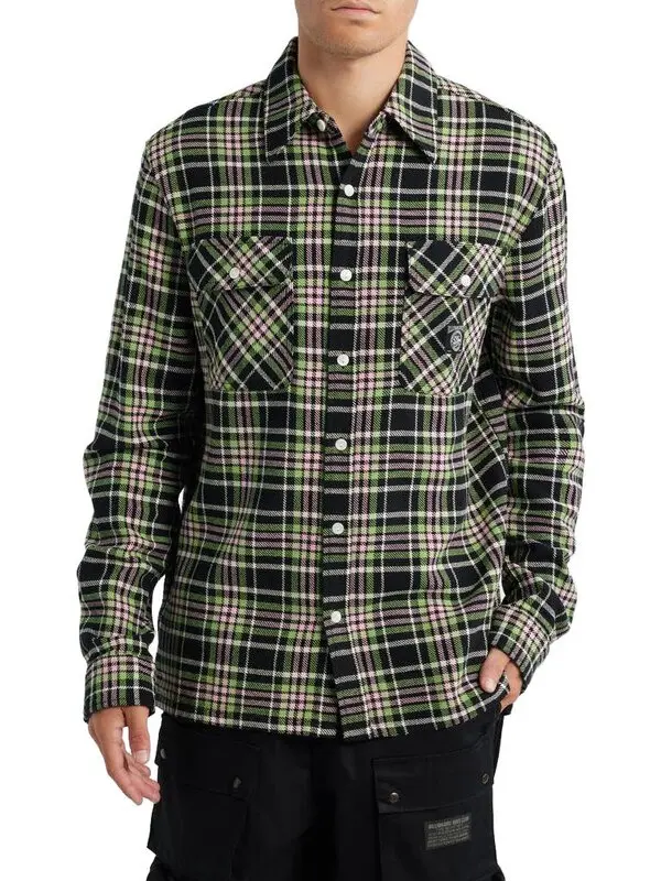 BILLIONAIRE BOYS CLUB Bb Club Plaid Button-up Shirt - Black