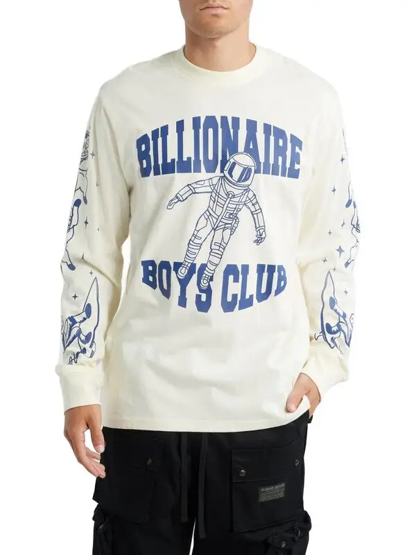 BILLIONAIRE BOYS CLUB Bb Gravity Astronaut Long Sleeve Graphic T-shirt - Winter White