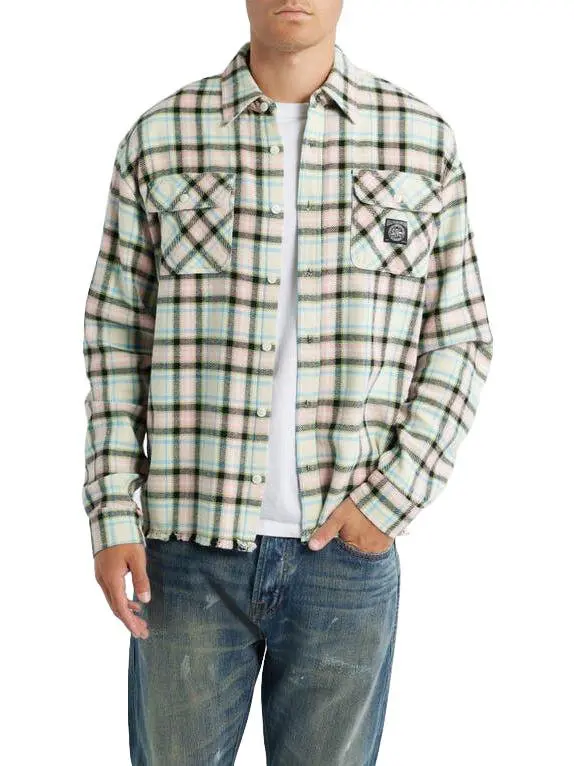 BILLIONAIRE BOYS CLUB Bb Dust Storm Plaid Button-up Shirt - Winter White