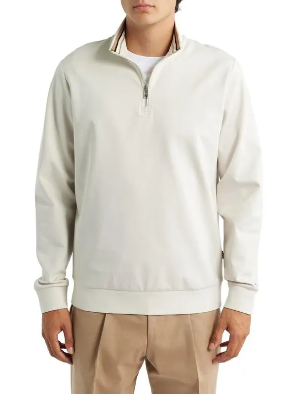 Hugo Boss Stimmann Half Zip Top - Open White