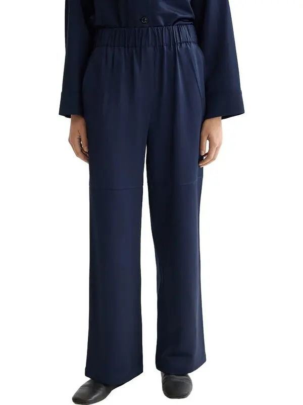 Scotch & Soda High-waist Wide-leg Trousers - Peacoat