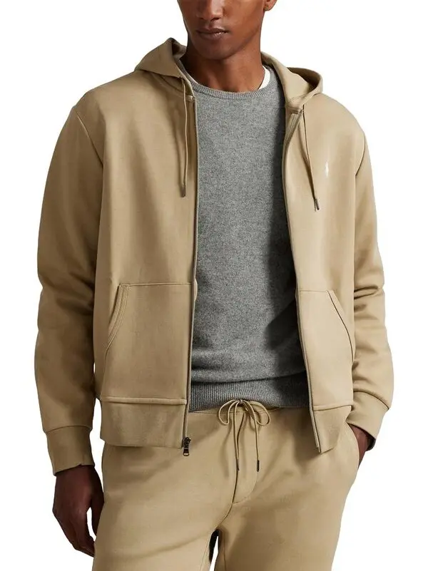 Ralph Lauren Double Knit Zip-up Hoodie - Surrey Tan