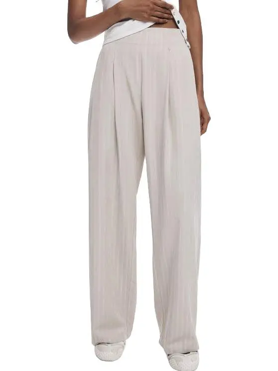 Desigual Pleated Wide-leg Pants - Beige