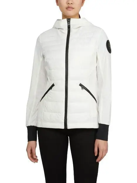 Pajar Mixed Media Quilted Puffer - White Op