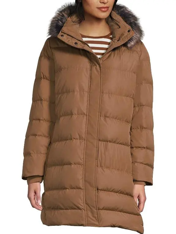 LANDS' END Down Winter Coat - Toasted Peanut