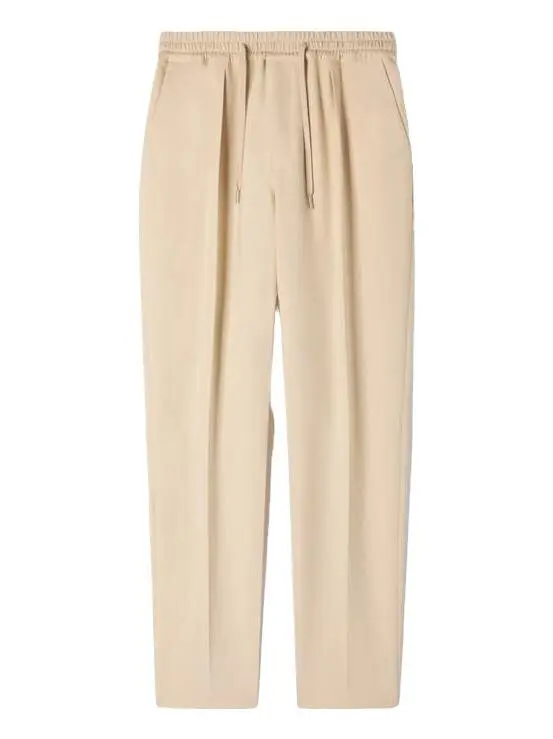 Sandro Elasticated Straight-leg Trousers - Oats