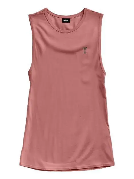 DALIX Coffee Martini Muscle Tank - Mauve