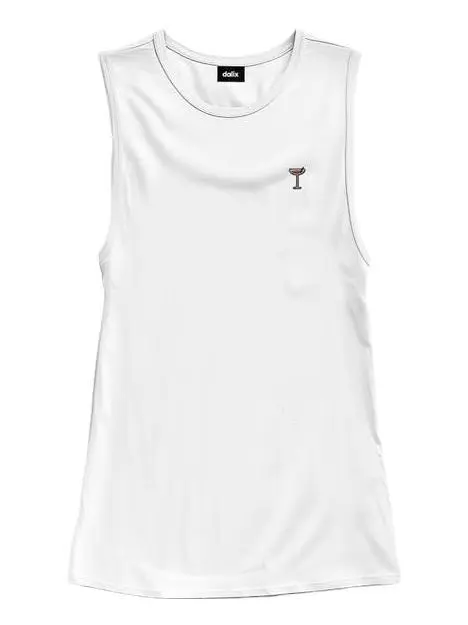DALIX Coffee Martini Muscle Tank - White