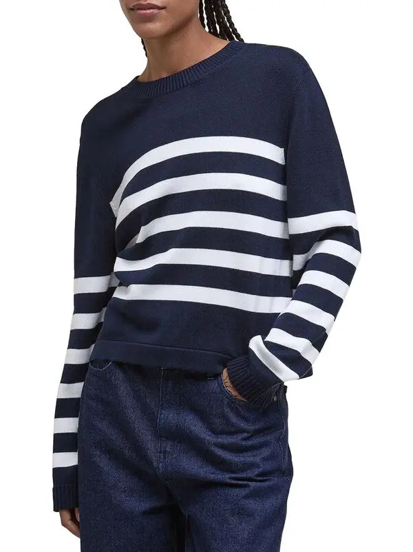 Barbour Stripe Cotton-blend Sweater - Dark Navy Stripe