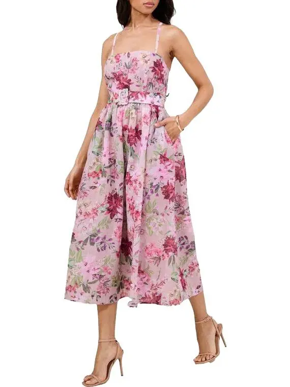 LIPSY Floral Belted Midi Sundress - Pink