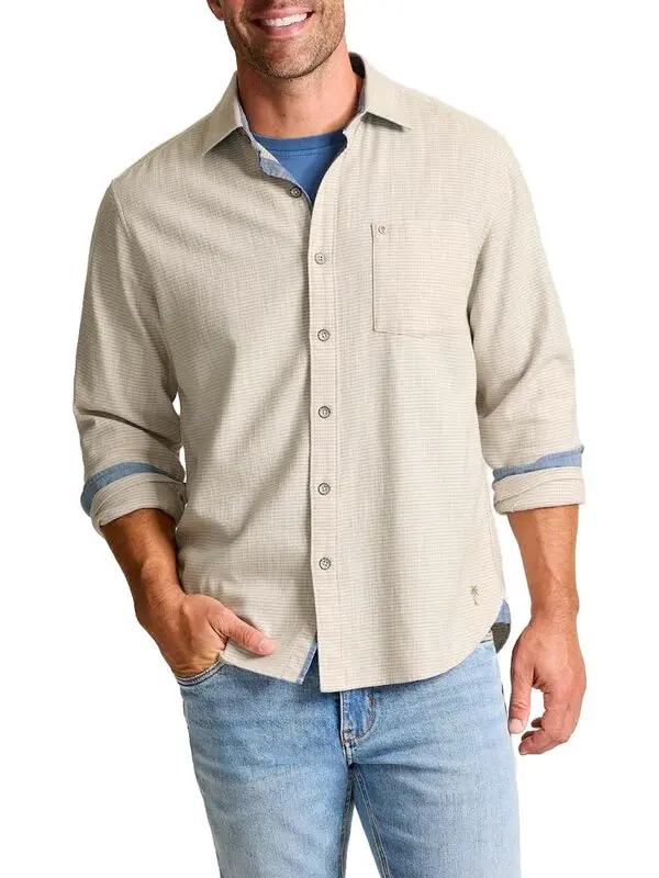 Tommy Bahama Dorado Stretch Cotton Button-up Shirt - Morel