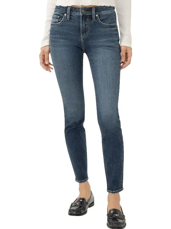 SILVER JEANS CO. Elyse Curvy Mid-rise Slim Straight-leg Jeans - Half Moon