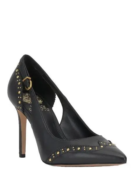Vince Camuto Hally Studded Pointed Toe Pump - Black Ecoshe