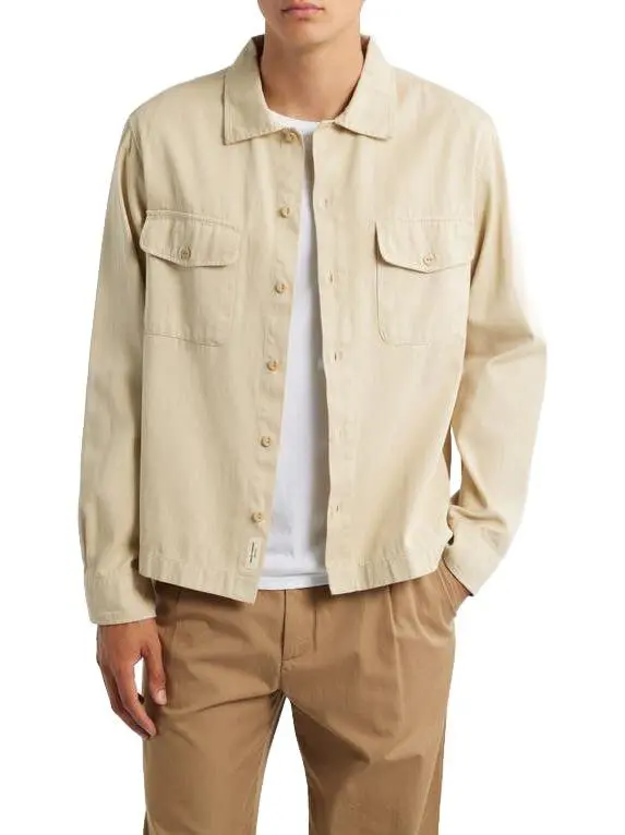 MERZ B. SCHWANEN Organic Cotton Twill Shirt Jacket - Light Khaki