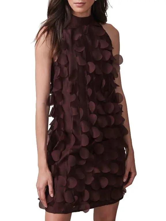 Mint Velvet Applique Mini Shift Dress - Burgundy