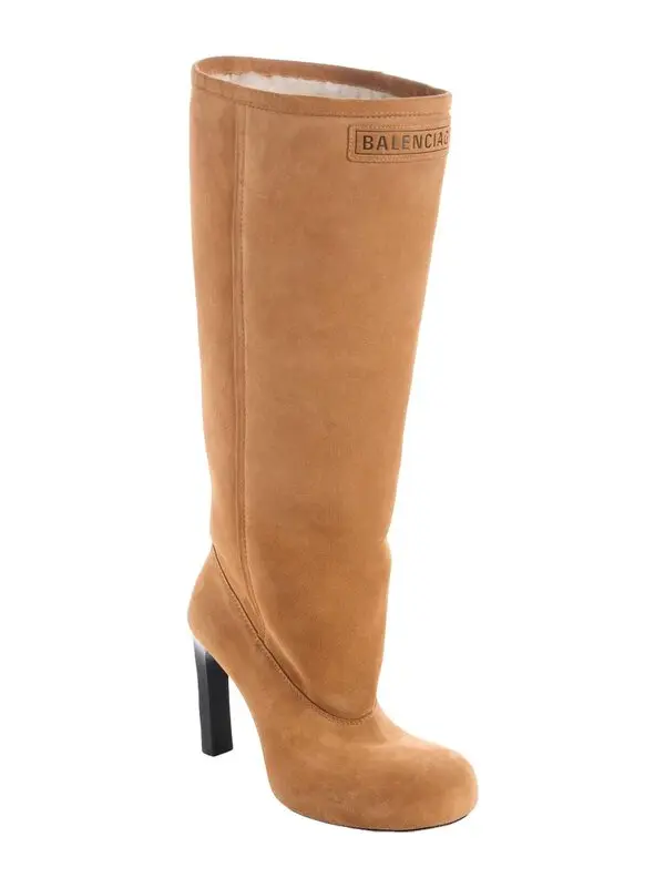 Balenciaga Fargo Knee High Boots - Brown/silver