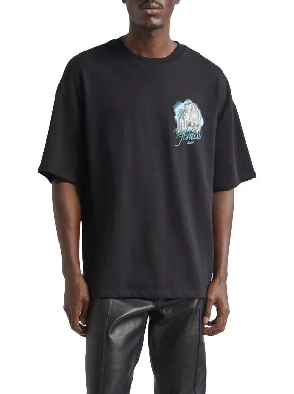 Amiri Oversize Hotel Graphic T-shirt - Black