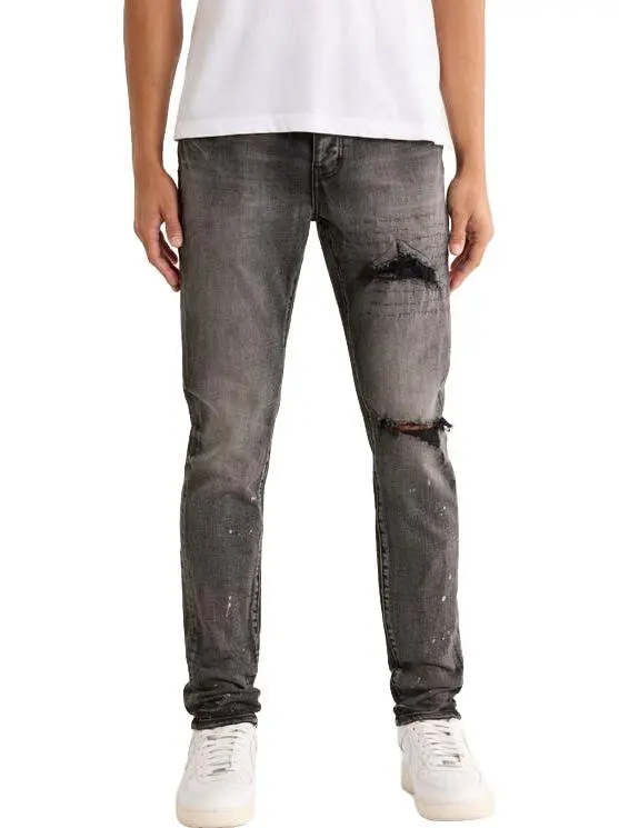 PURPLE BRAND Ripped Distressed Skinny Jeans - Black