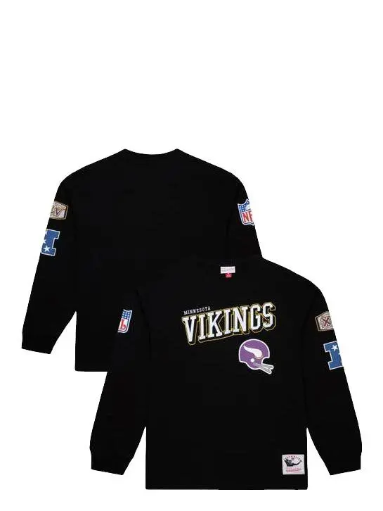 Mitchell & Ness Minnesota Vikings Training Camp Vintage Logos Long Sleeve T-shirt - Black