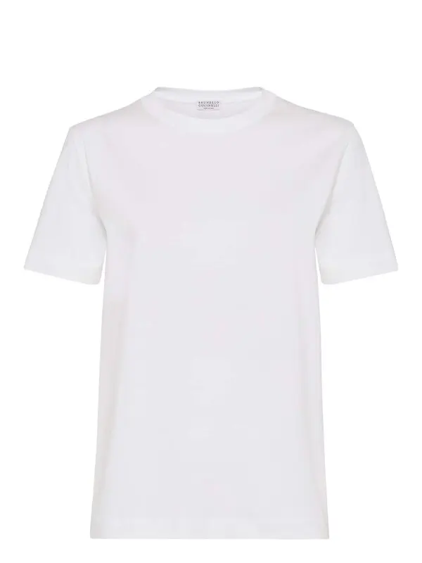 Brunello Cucinelli Cotton T-shirt With Monili Detail - White