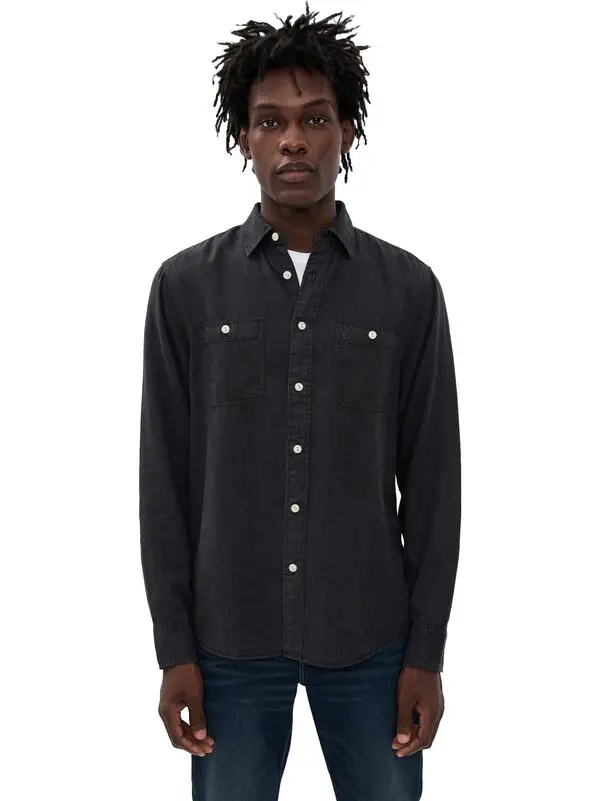Faherty Brand The Tried And True Chambray Workshirt - Durango Black
