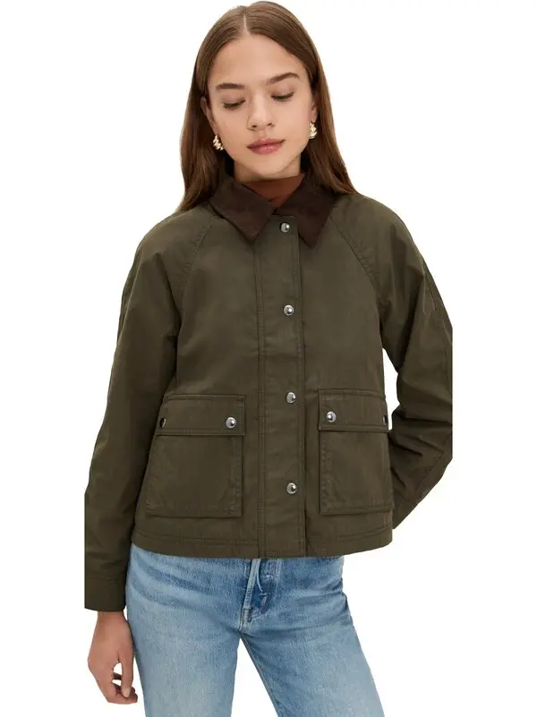 Madewell Waxed Zip-front Barn Jacket - Trench Green
