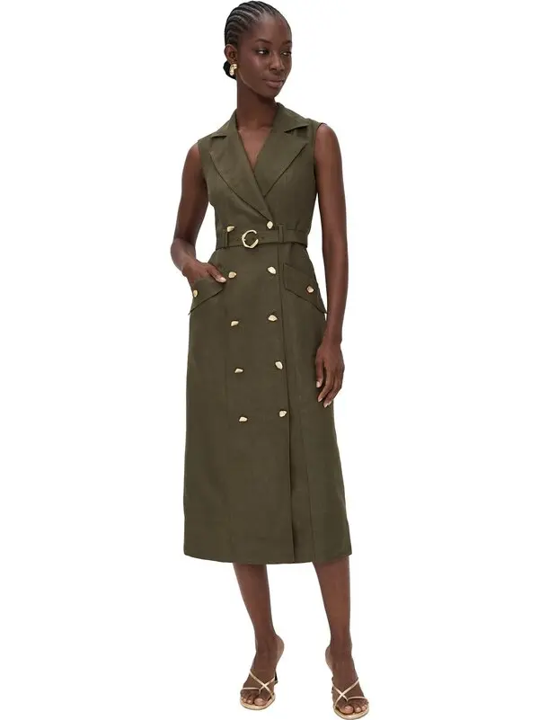 Aje Blake Utility Midi Dress - Khaki