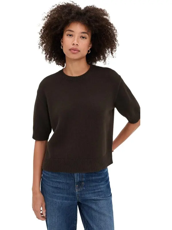 Theory Cashmere Crop Tee - Cacao