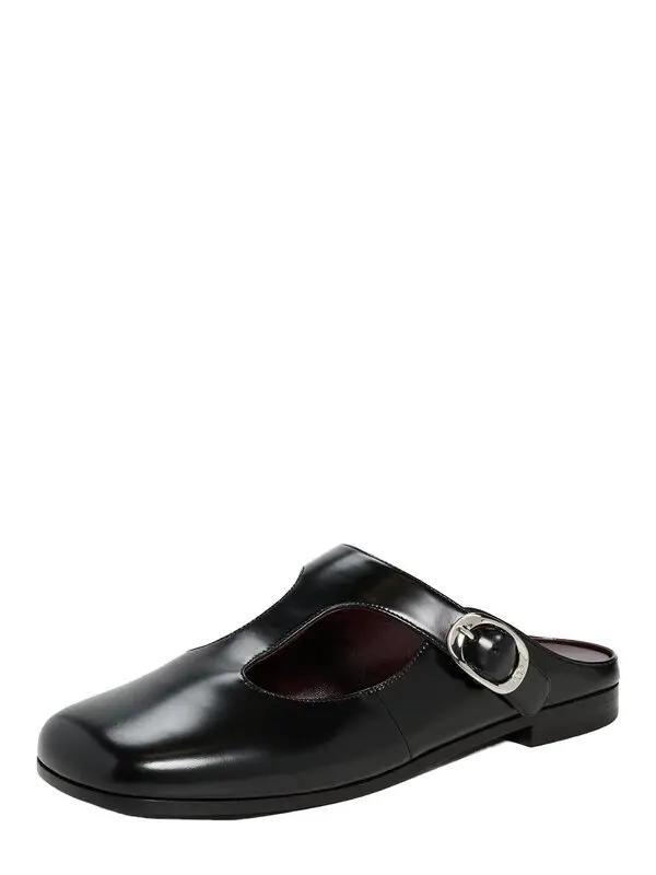 Tory Burch Violet T-strap Mules - Perfect Black