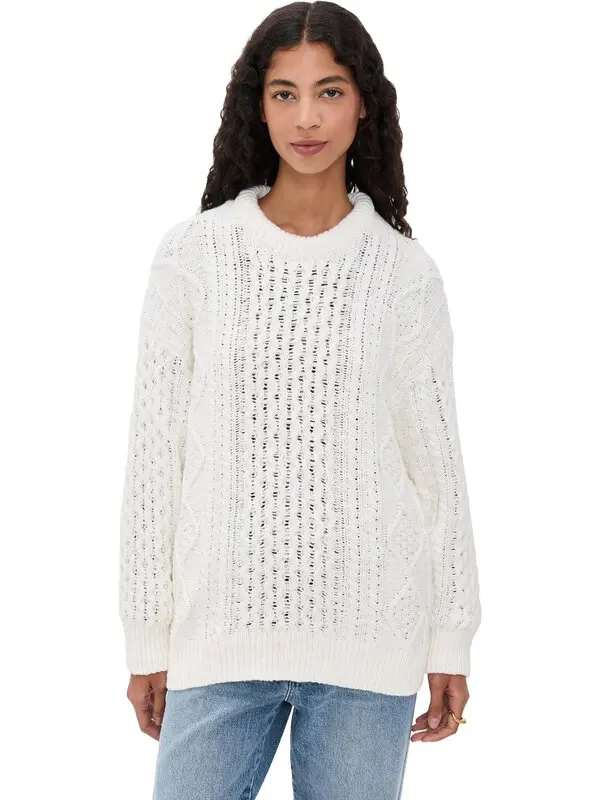 Denimist Oversized Aran Sweater - Off-white