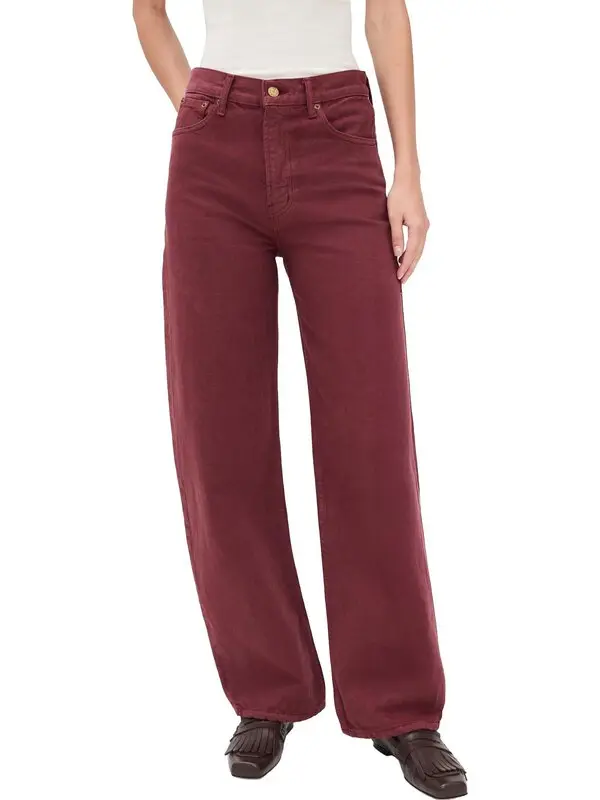 B Sides Leroy Mid Relaxed Jeans - Burgundy Overdye