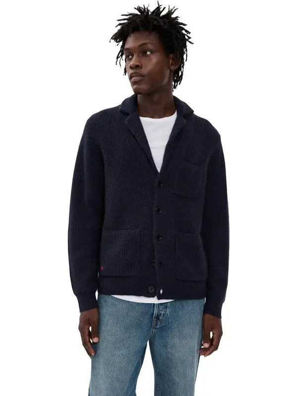ALEX MILL Mitchell Cashmere Cardigan - Navy