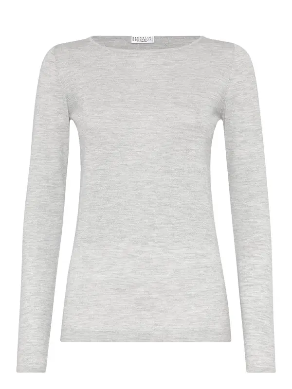 Brunello Cucinelli Cashmere-silk-blend Sweater - Grey
