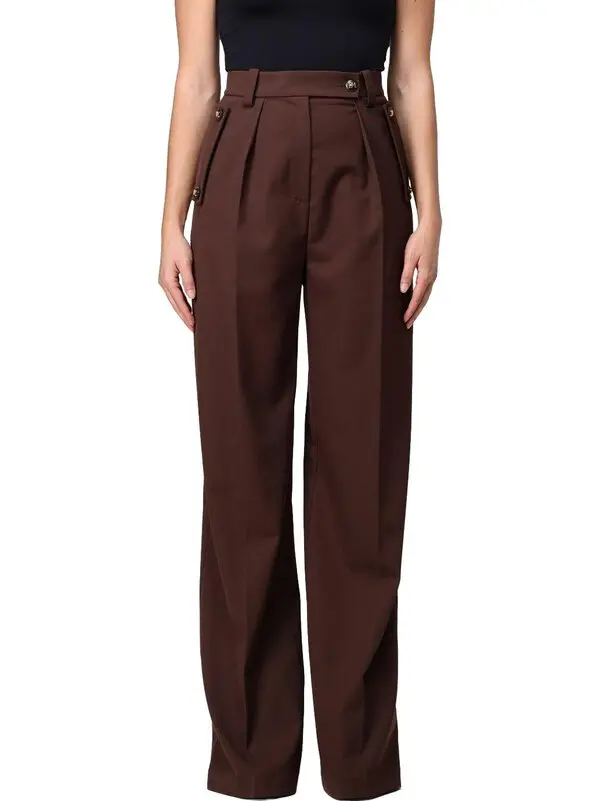 Elisabetta Franchi Wide Leg Trousers - Burgundy